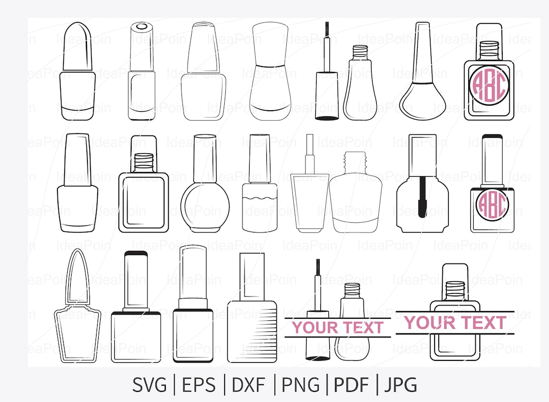 Nail Polish Outline Svg, Nail Polish Svg, Nail Polish Bottle Svg ...