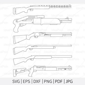 Shotgun Outline Svg, Shotgun Svg, Hunting Logo, Shotgun Clipart ...