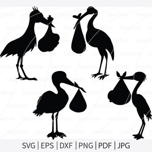 Stork Baby Shower Svg, Stork Svg, Baby Svg, Shower, Bird, SVG, Ai, Pdf ...