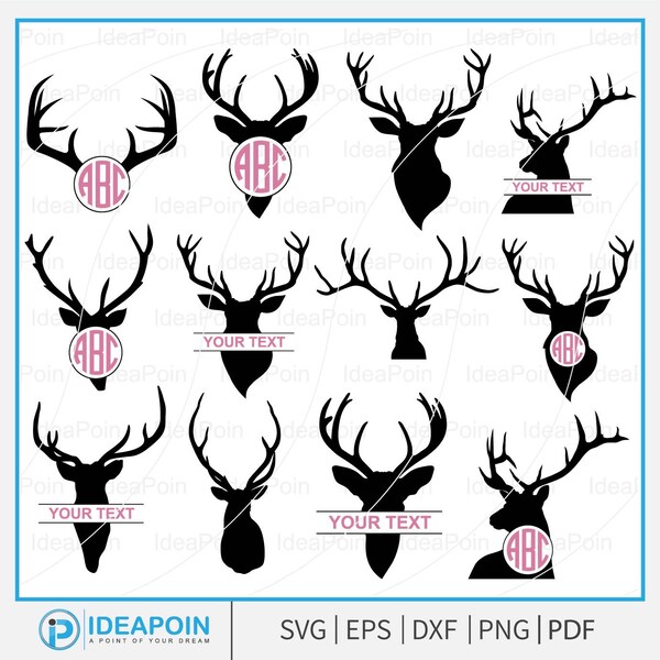 Deer Monogram Svg - Etsy