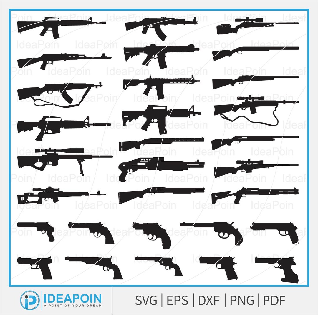 Crossed Rifles SVG, Gun Silhouettes SVG, Rifle Svg, Rifle Clipart ...