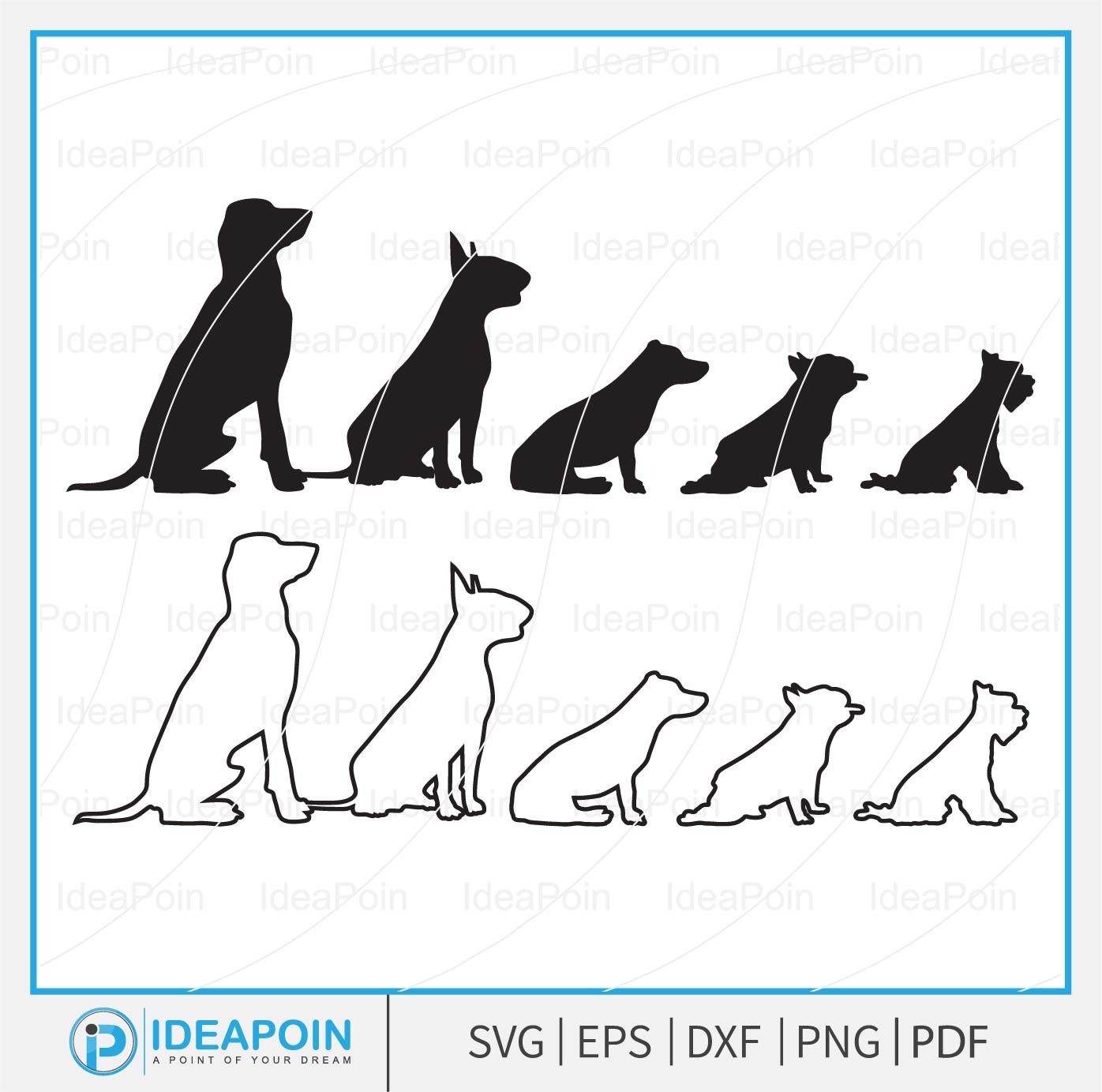 Dog Sitting Side Royalty Svg, Back Sitting Dogs, Side of Dog ...