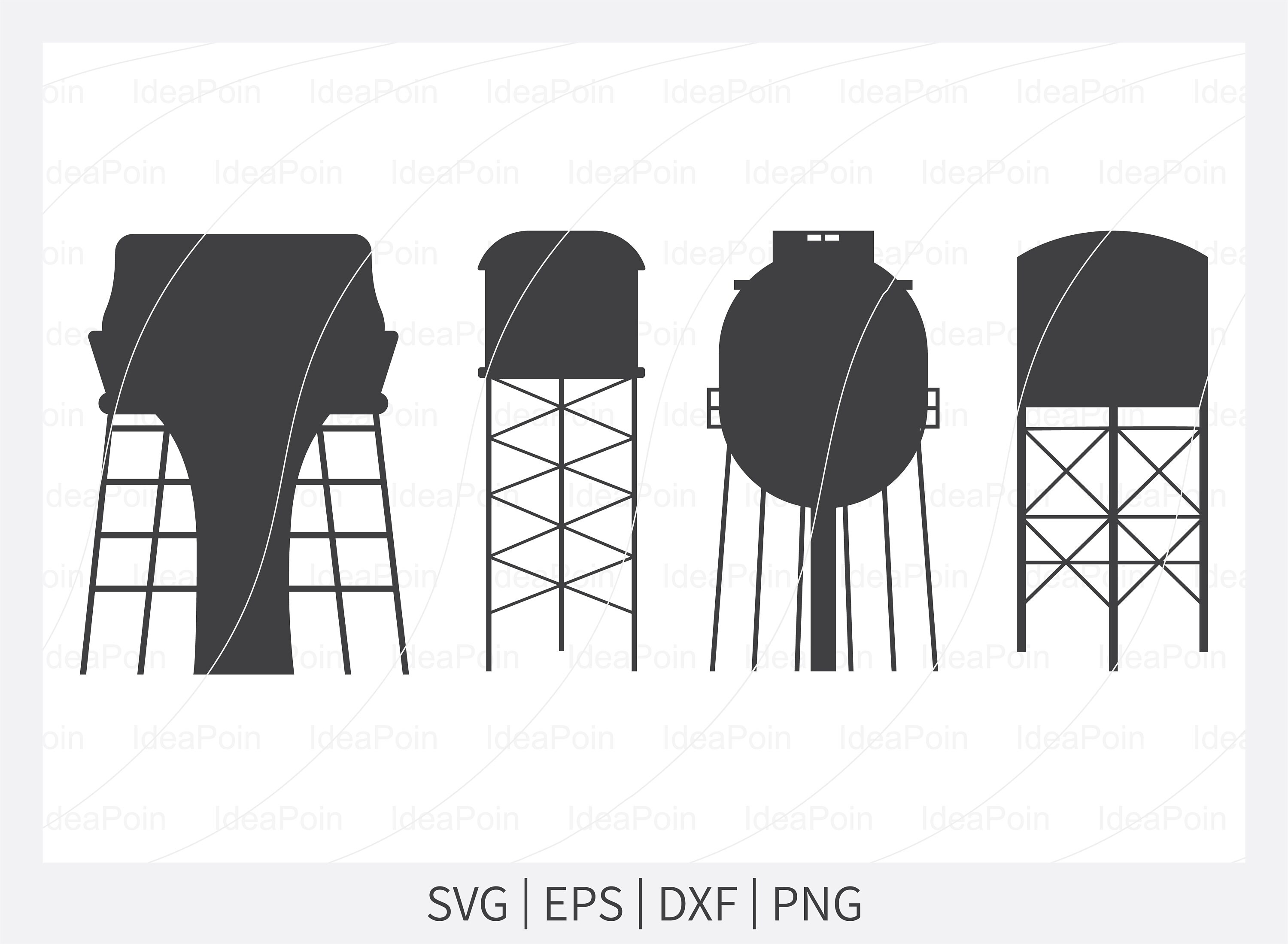Water tower SVG Water tower Silhouette Water Tower Cut File | Etsy