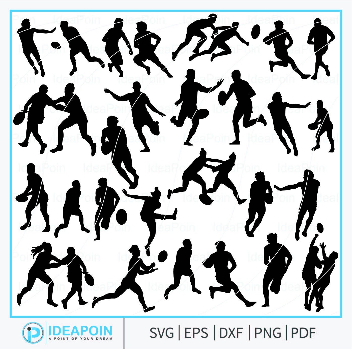 Afl SVG, Australian Rules Football Silhouette, Afl Silhouette Bundle ...