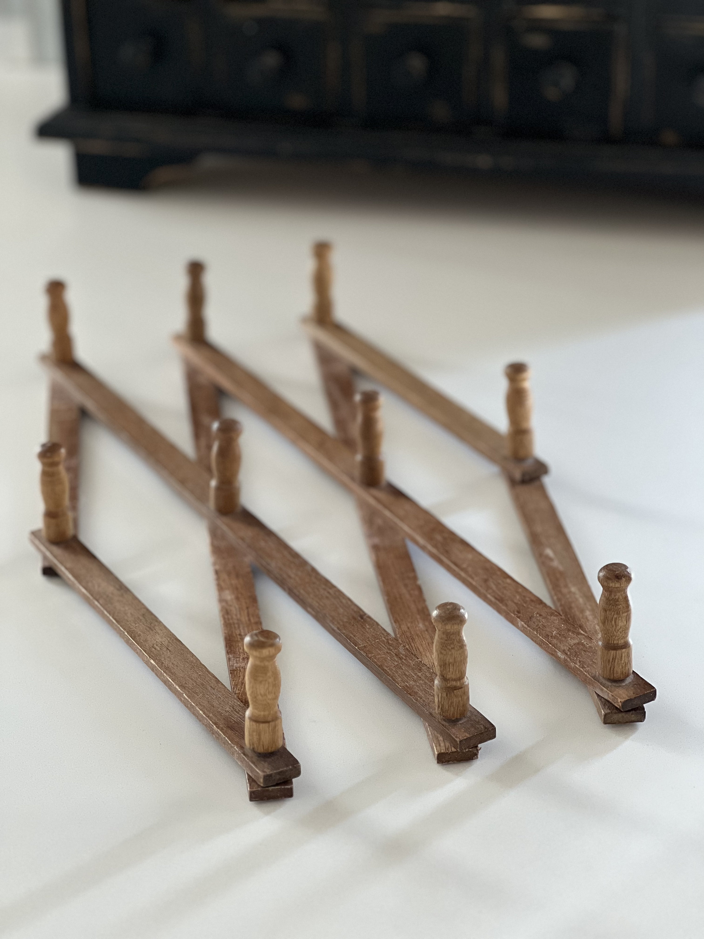 Large Vintage Wood Accordion Peg Rack - Etsy