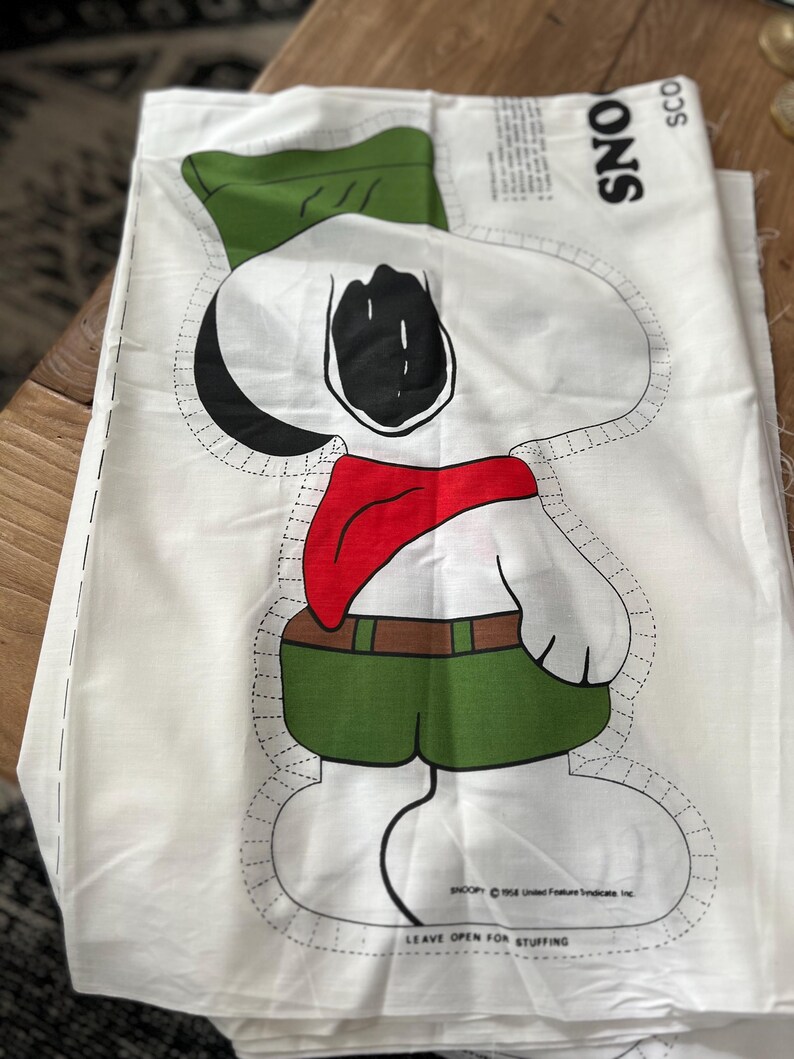 1958 Vintage Peanuts Snoopy Sew Pattern Fabric Panel - Etsy