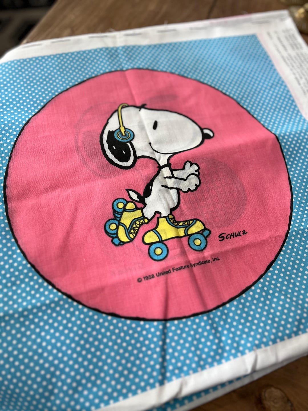 Vintage 1958 Peanuts Snoopy Sewing Pattern Fabric Panel - Etsy