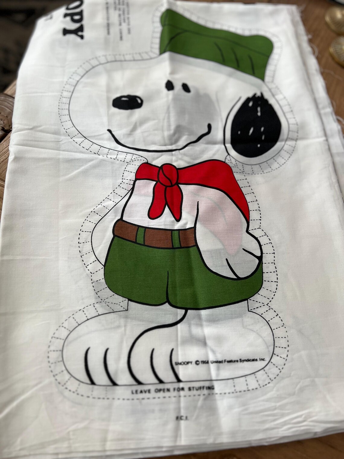1958 Vintage Peanuts Snoopy Sew Pattern Fabric Panel - Etsy