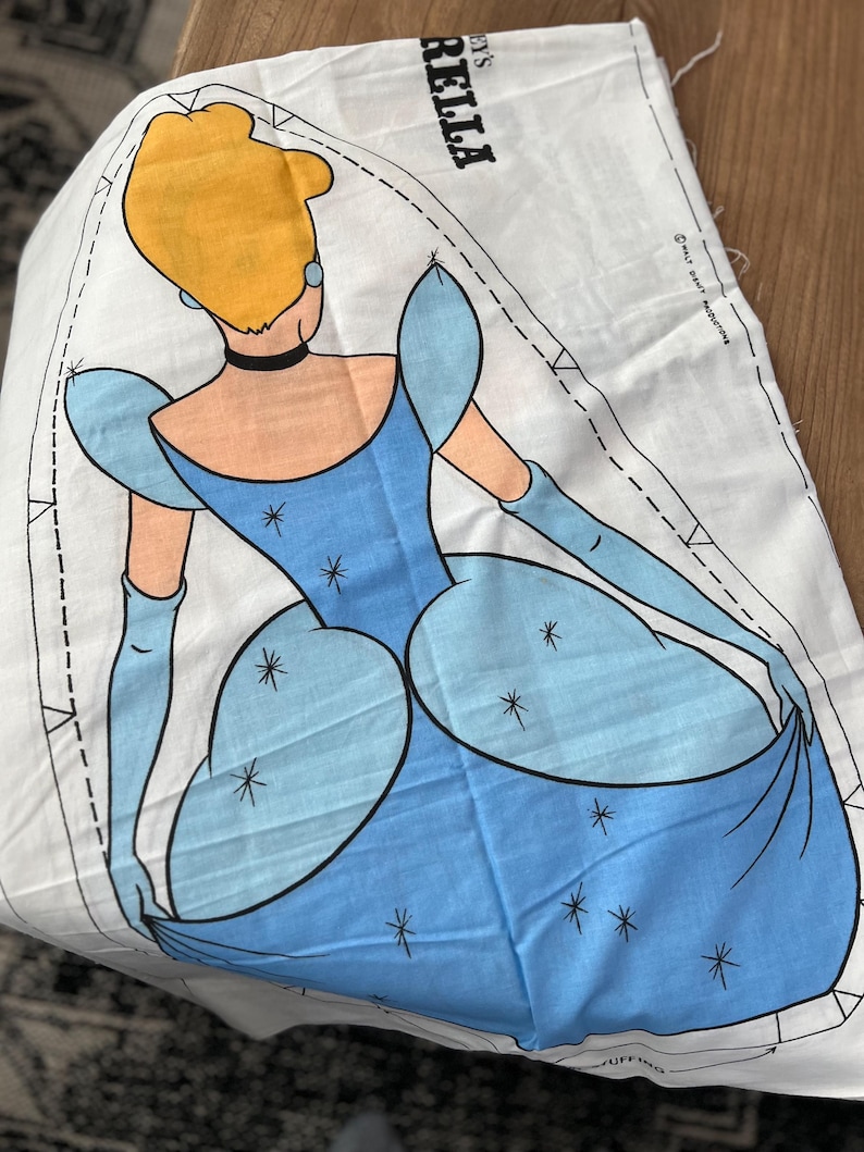 Vintage Disney Cinderella Fabric Panel Sew Pattern Doll Pillow. - Etsy