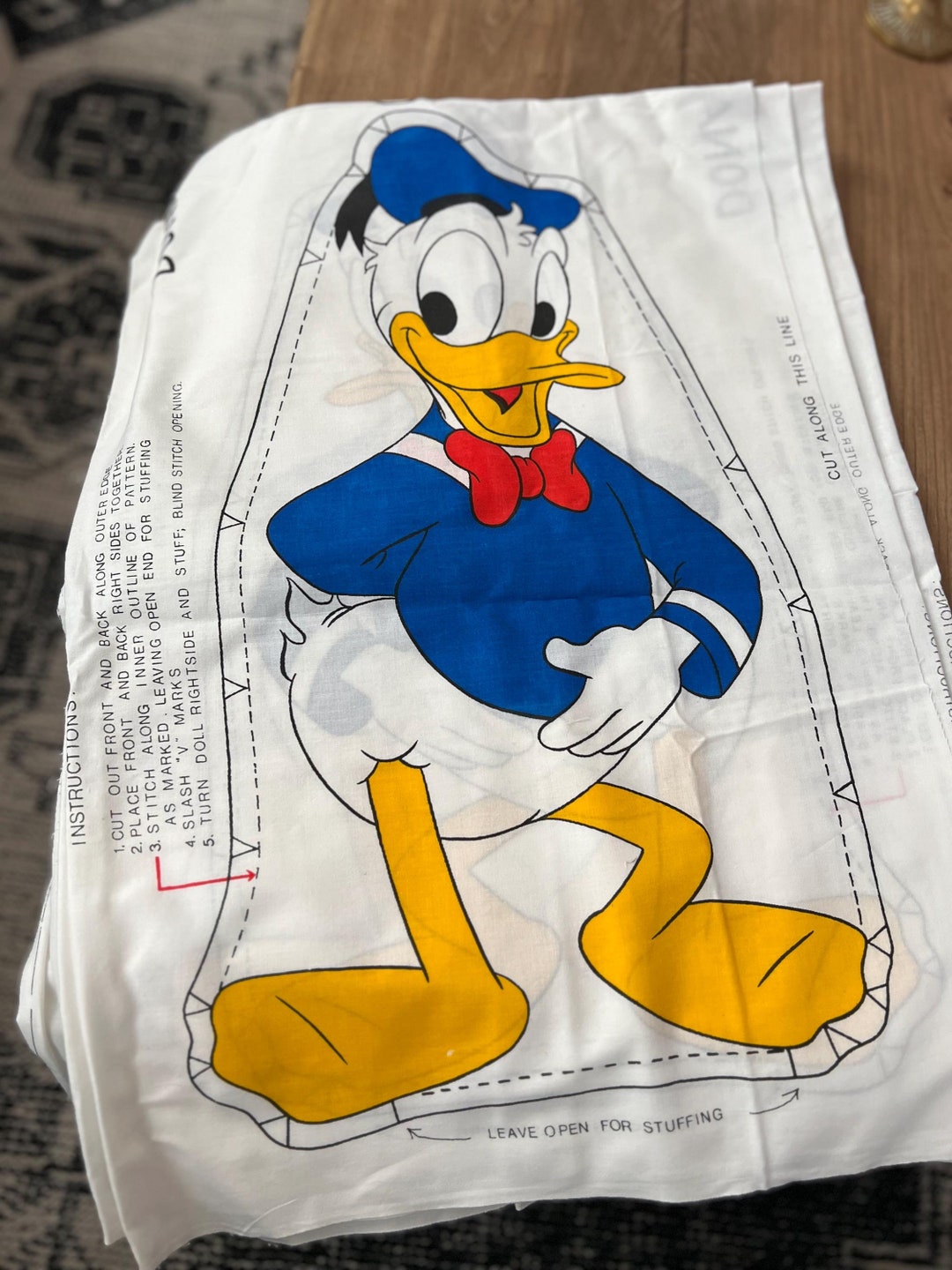 Vintage Disney Donald Duck Sew Pattern Fabric Panel Doll Pillow - Etsy