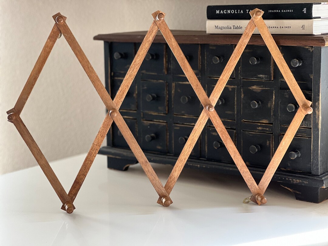 Large Vintage Wood Accordion Peg Rack - Etsy