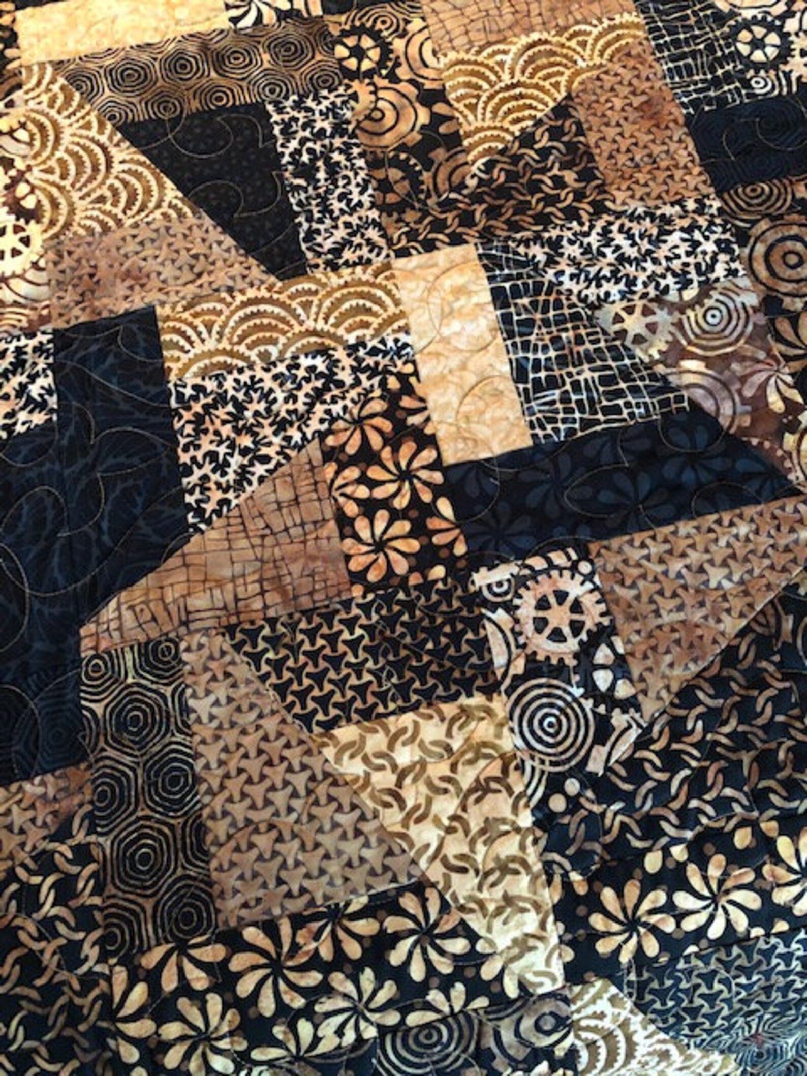 Beautiful earth tone handmade quilt | Etsy