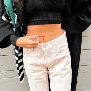 18K Gold Filled Rope Waist Chain, Waist Jewelry, Dainty Body Chain ...