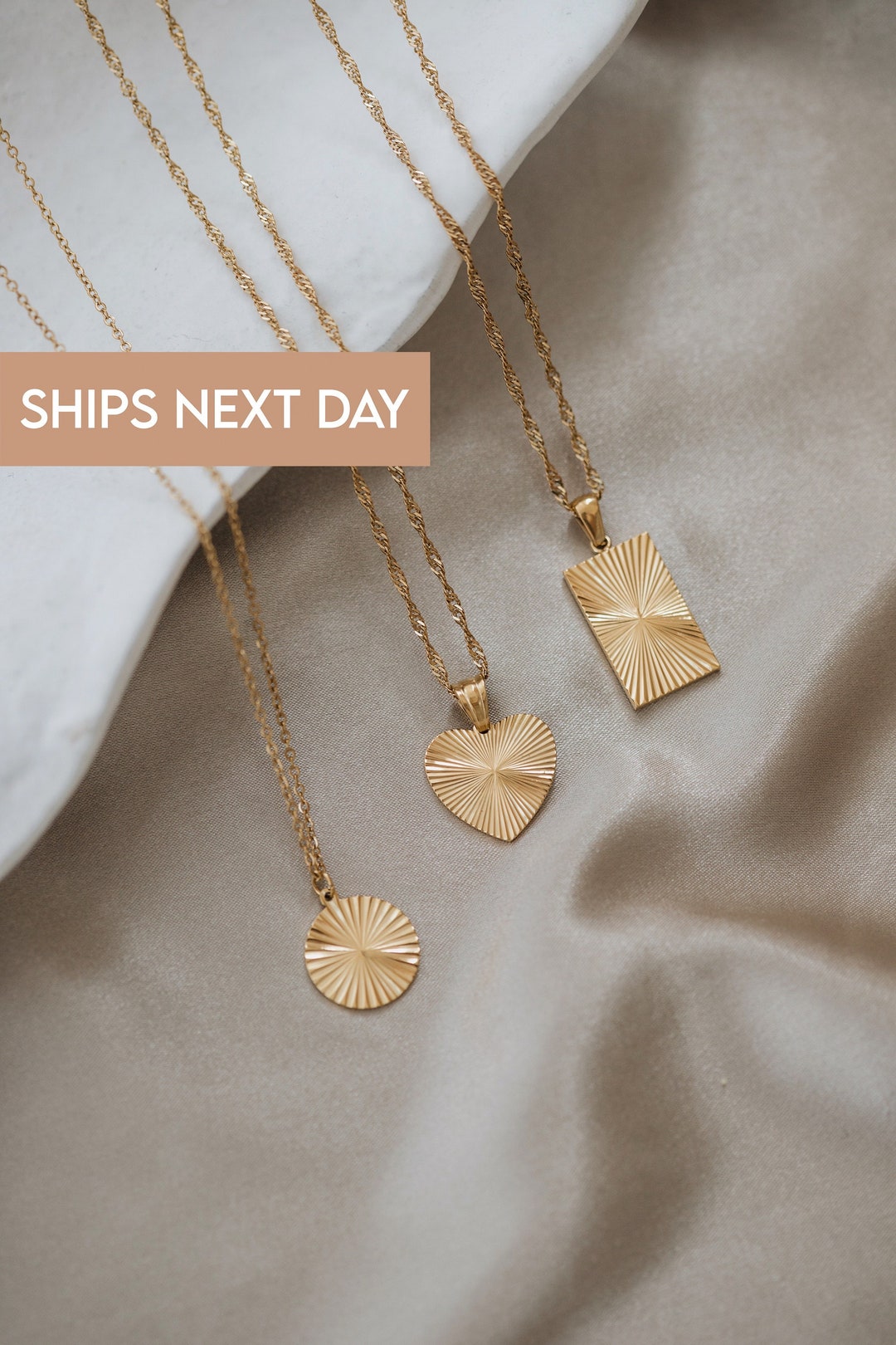 18K Gold Filled Pendant Necklace, Custom Chain Necklace, Personalized ...