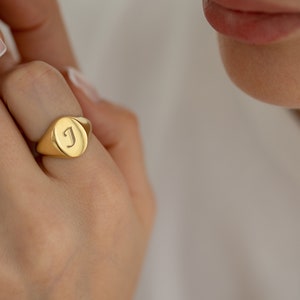 Personalized Signet Ring, Mothers Day Gift, Custom Signet Ring, Signet Ring Women, Initial Rings ...