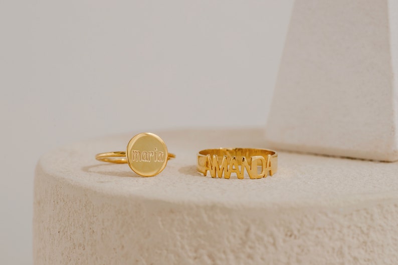 Personalized Name Ring Custom Word Ring Summer Jewelry Gift - Etsy