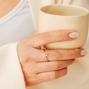 Personalized Letter Ring, Dainty Initial Ring, Gift for Her, Minimalist ...