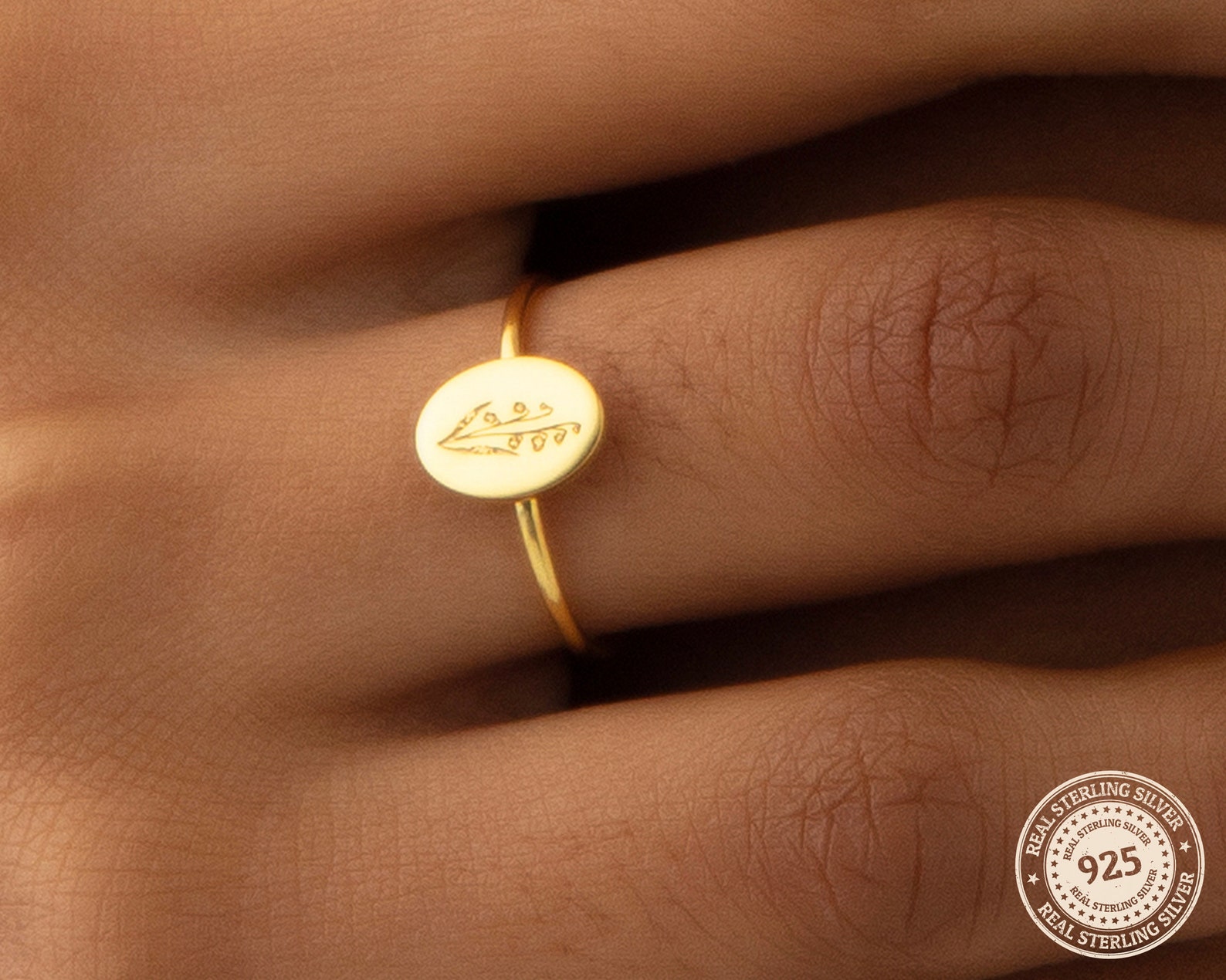 Birth Flower Ring, Floral Ring, Bridesmaid Gift, Minimalist Ring ...