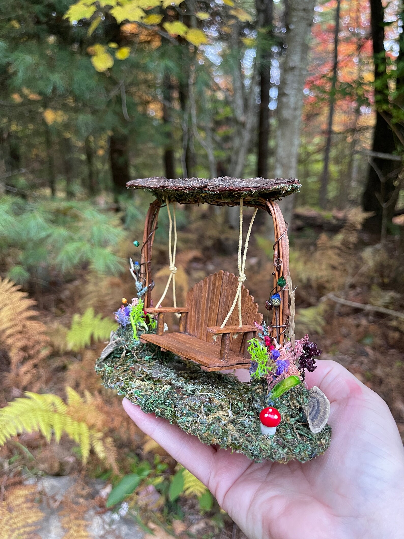 Handmade Fairy Swing, Fairy Bench, Miniature Terrarium Accessory - Etsy