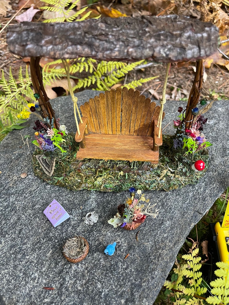 Fairy Swing, Fairy Garden Swing, Fairy Garden, Elf Swing, Miniature ...