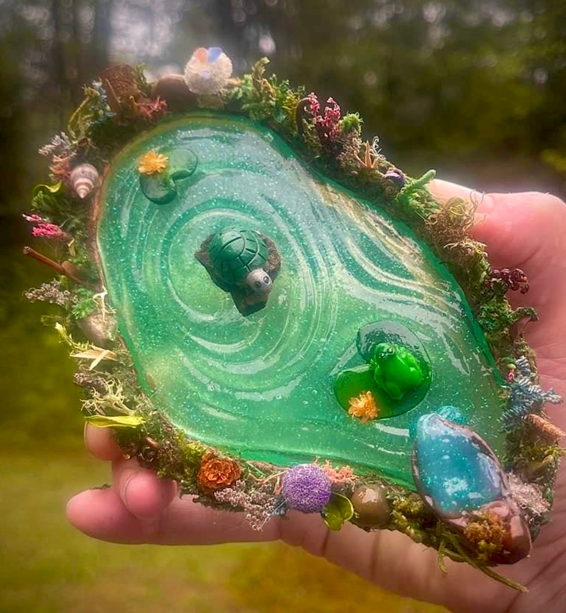 Fairy Pond, Handmade Miniature Pond, Fairy Pond With Lights - Etsy