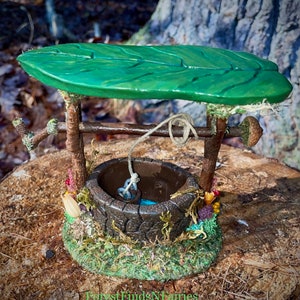 Handmade Polymer Clay Wishing Well, Miniature Fairy Garden Water Well ...