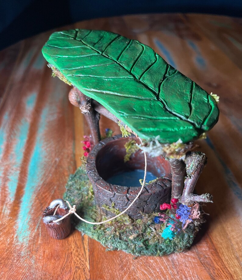 Handmade Polymer Clay Wishing Well, Miniature Fairy Garden Water Well ...