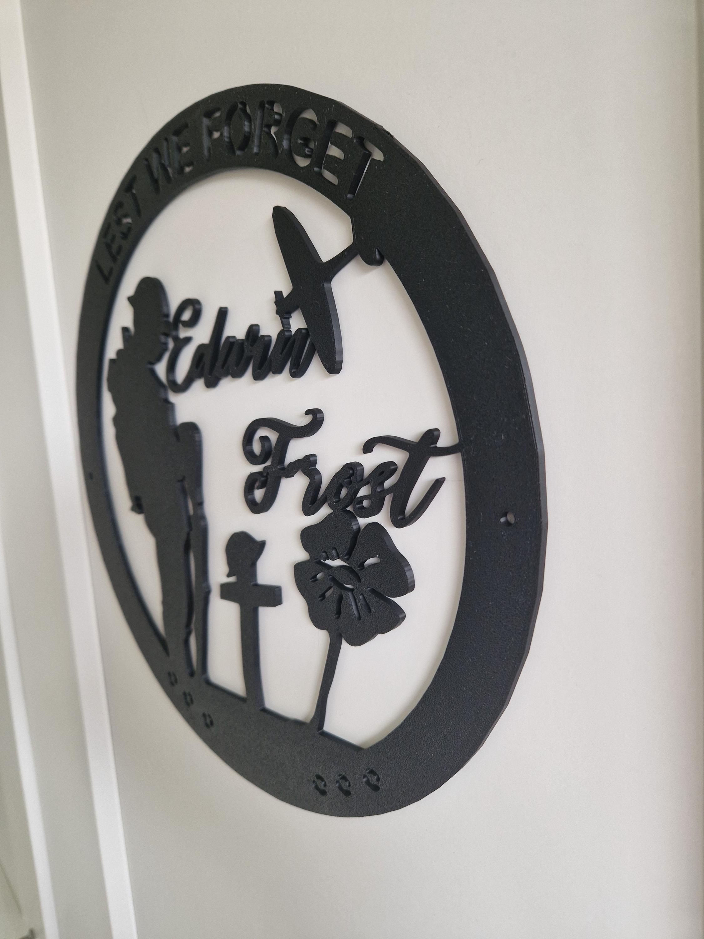 Lest We Forget Wall Sign-memorial-personalised-tribute WW1 WW2 ...