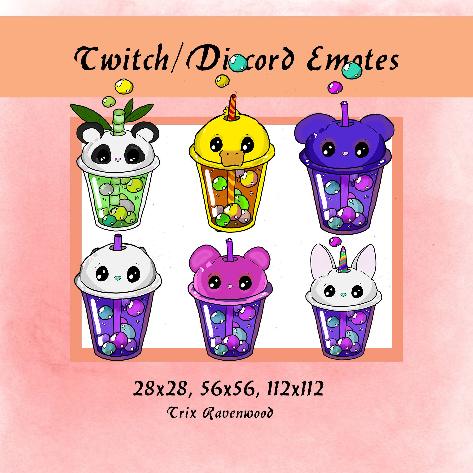 Pack 6 Emotes Milkshake Animals | Etsy