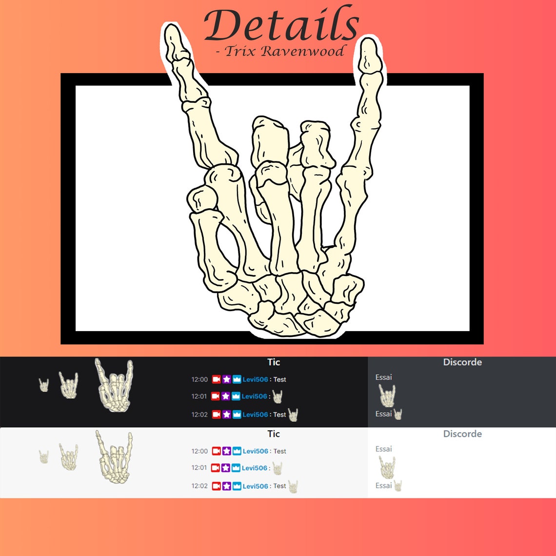 Twitch Emote - Bones Metal - Etsy