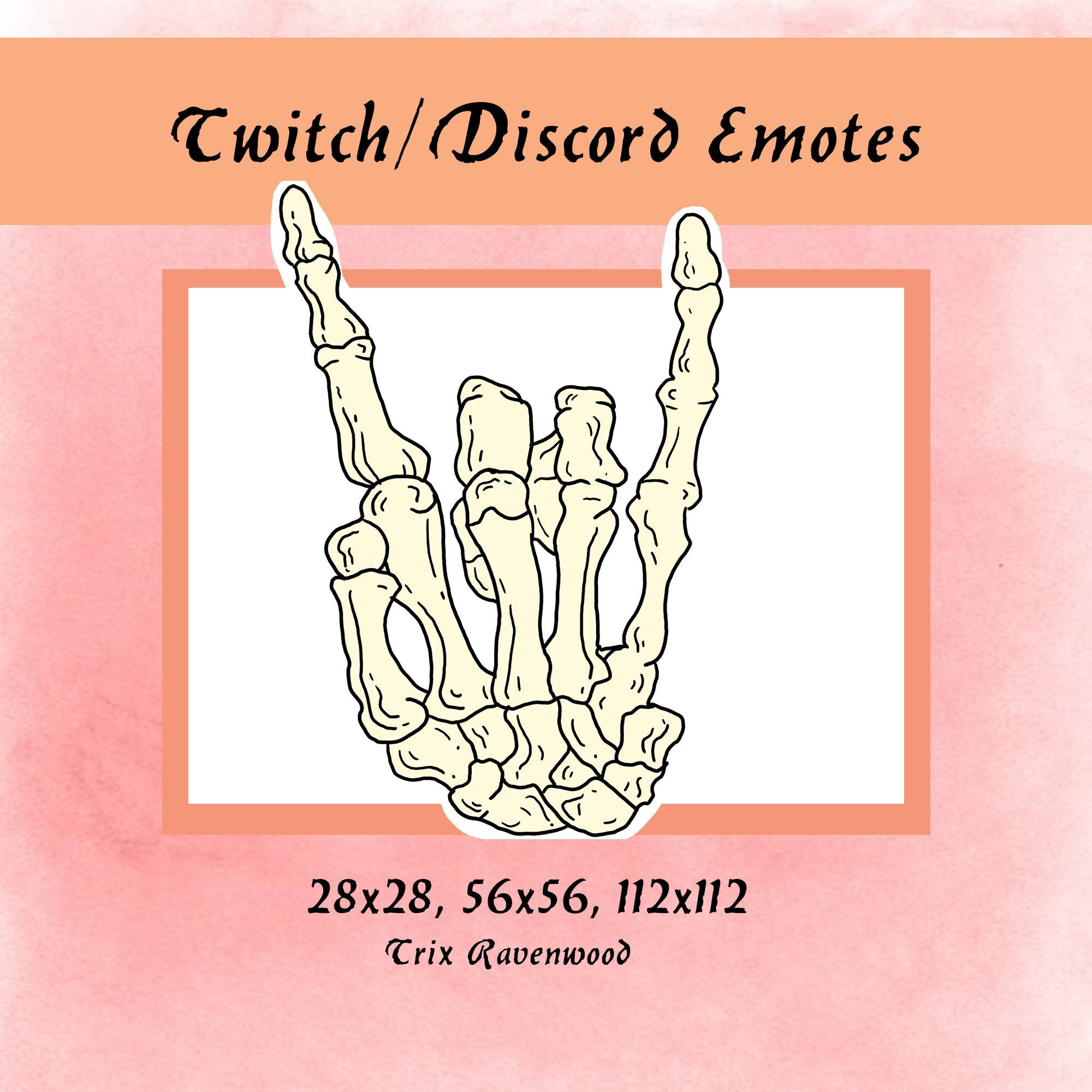 Twitch Emote - Bones Metal - Etsy