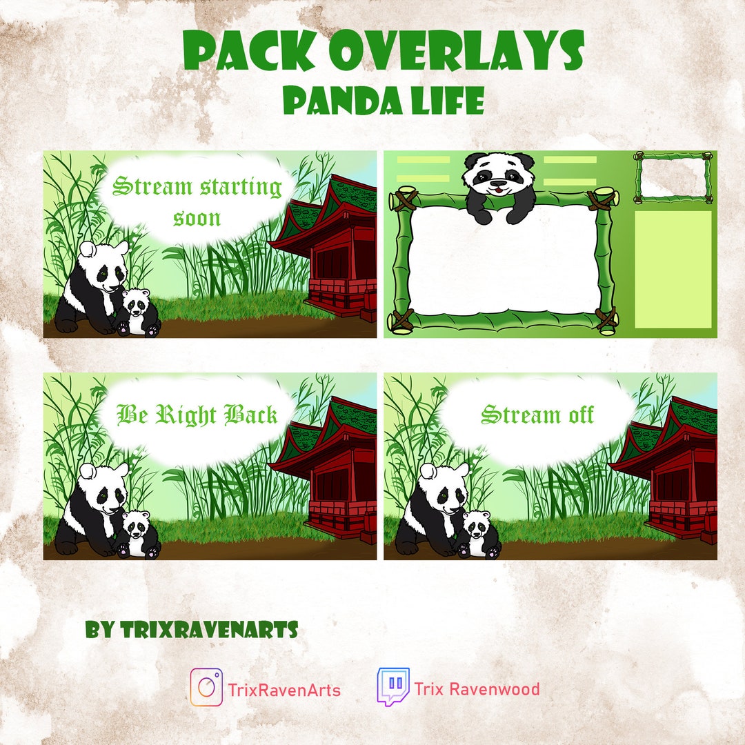 Twitch Overlays Panda Life Pack - Etsy