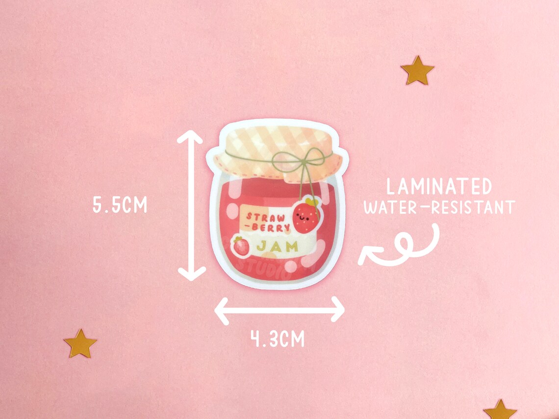 Jam Sticker Pack Fruit Jam Sticker Strawberry Jam Peach | Etsy