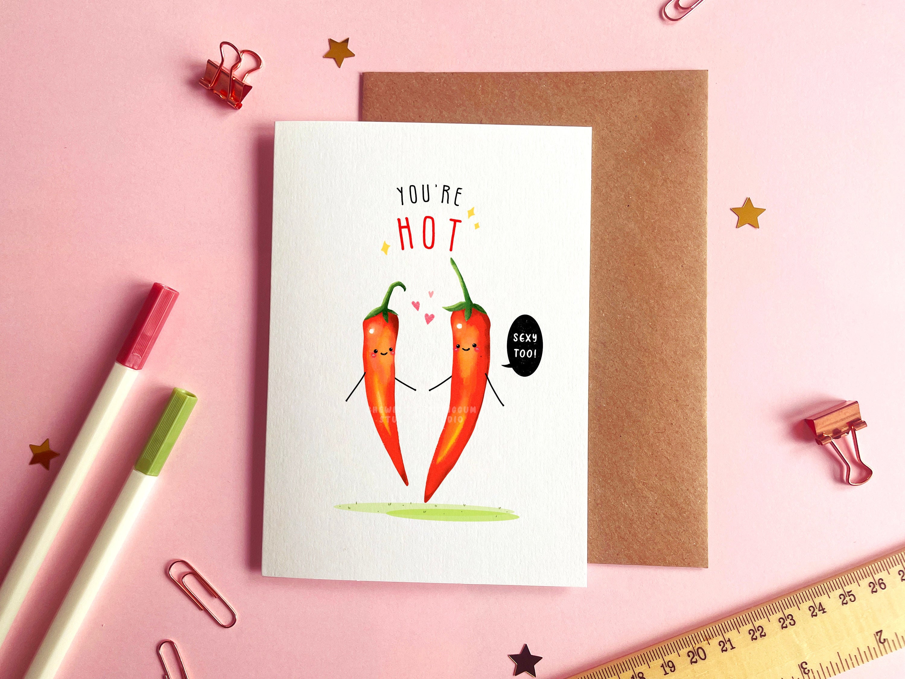 Hot Chilli Card | You Are Hot Card, Cute Anniversary Card, Romantic ...