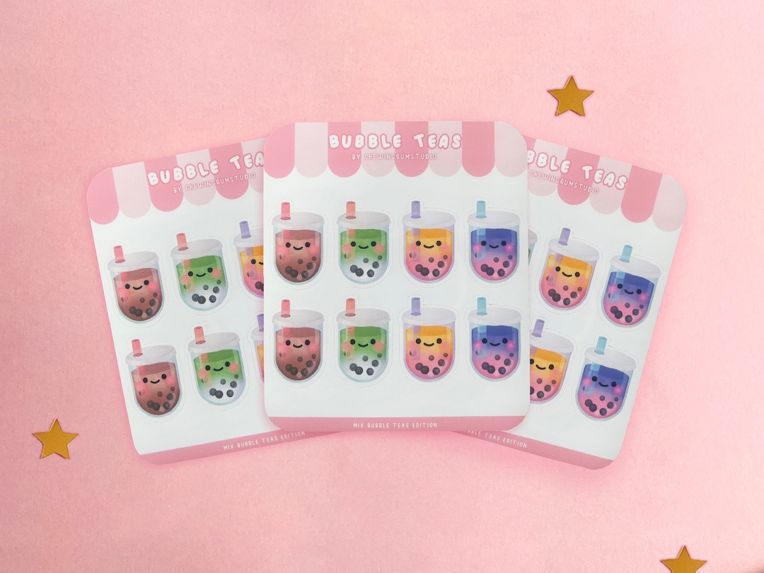 Boba Sticker Bubble Tea Sticker, Milk Tea Sticker, Cute Journal Sticker ...