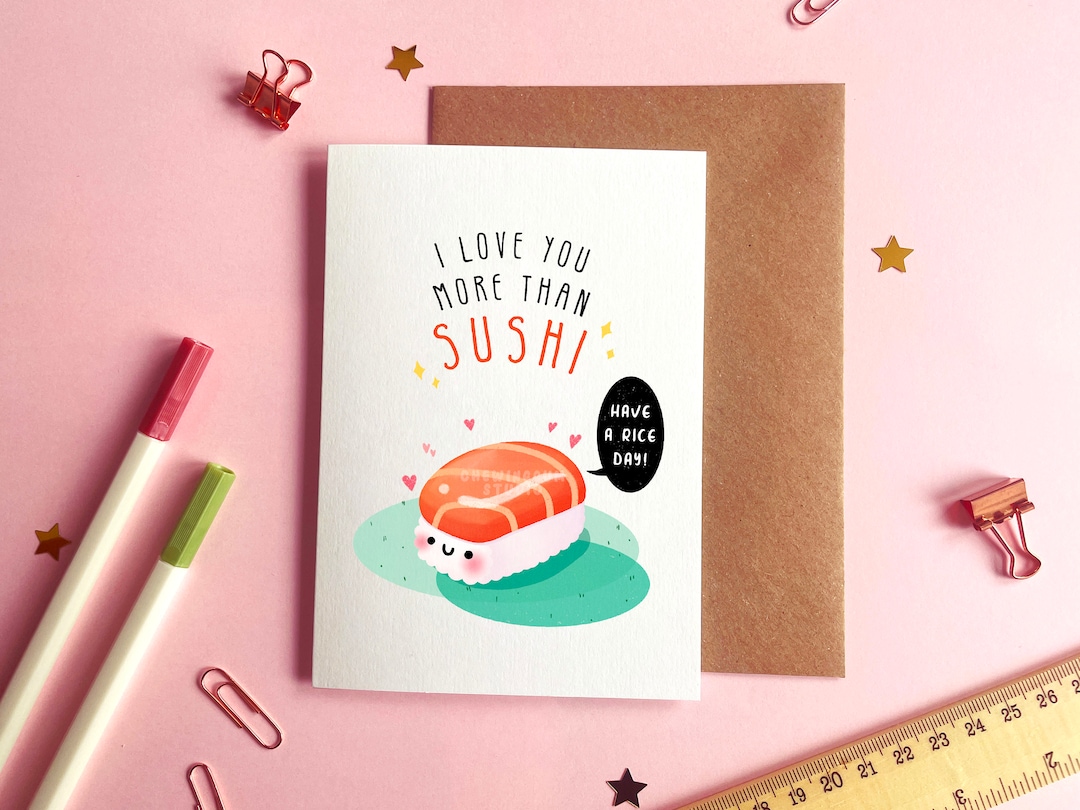 Ti amo più del sushi Card / I Love Sushi Card, biglietto di compleanno ...