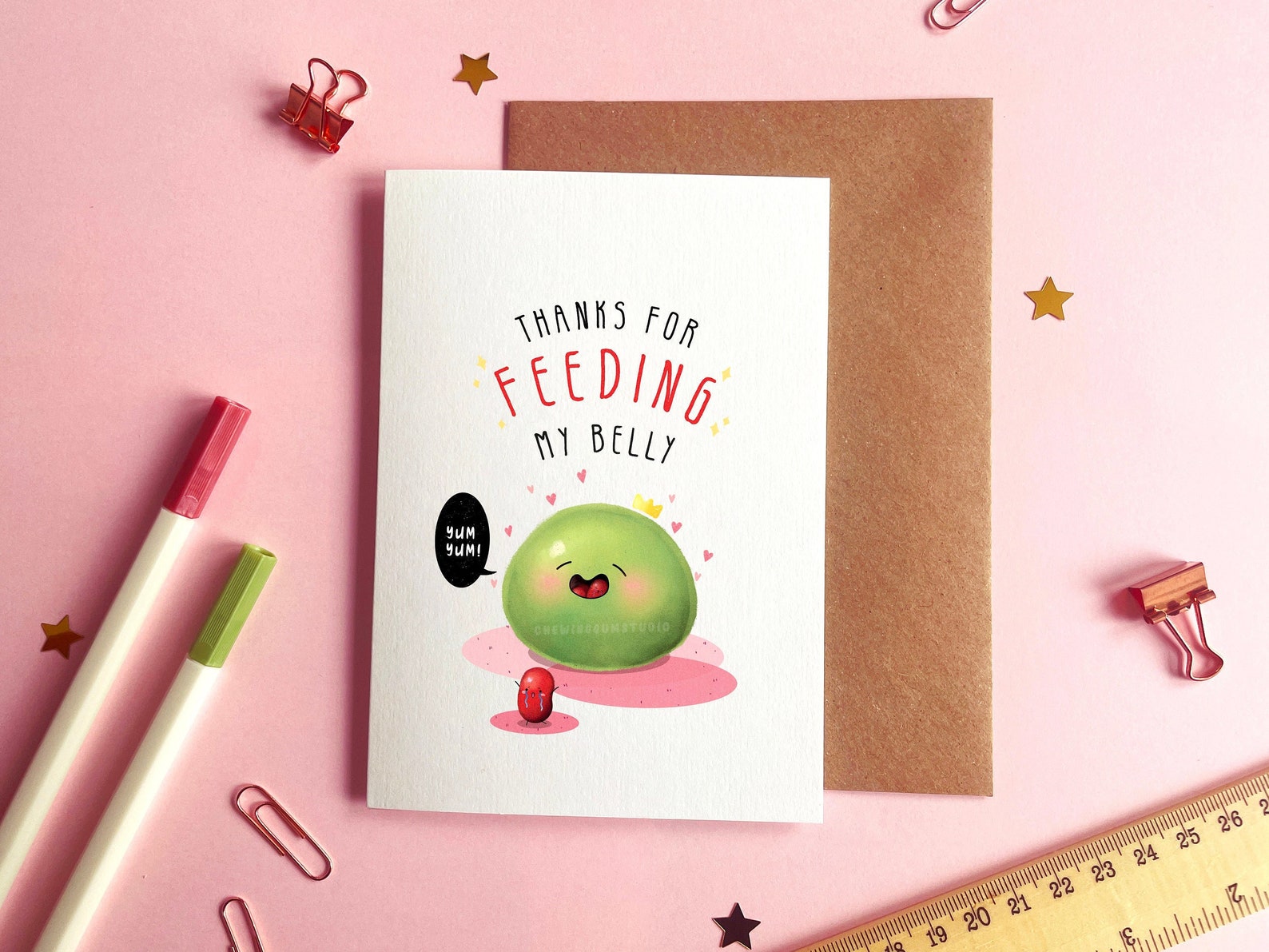 Funny Mochi Thank You Card: Matcha Japanese Card - Etsy