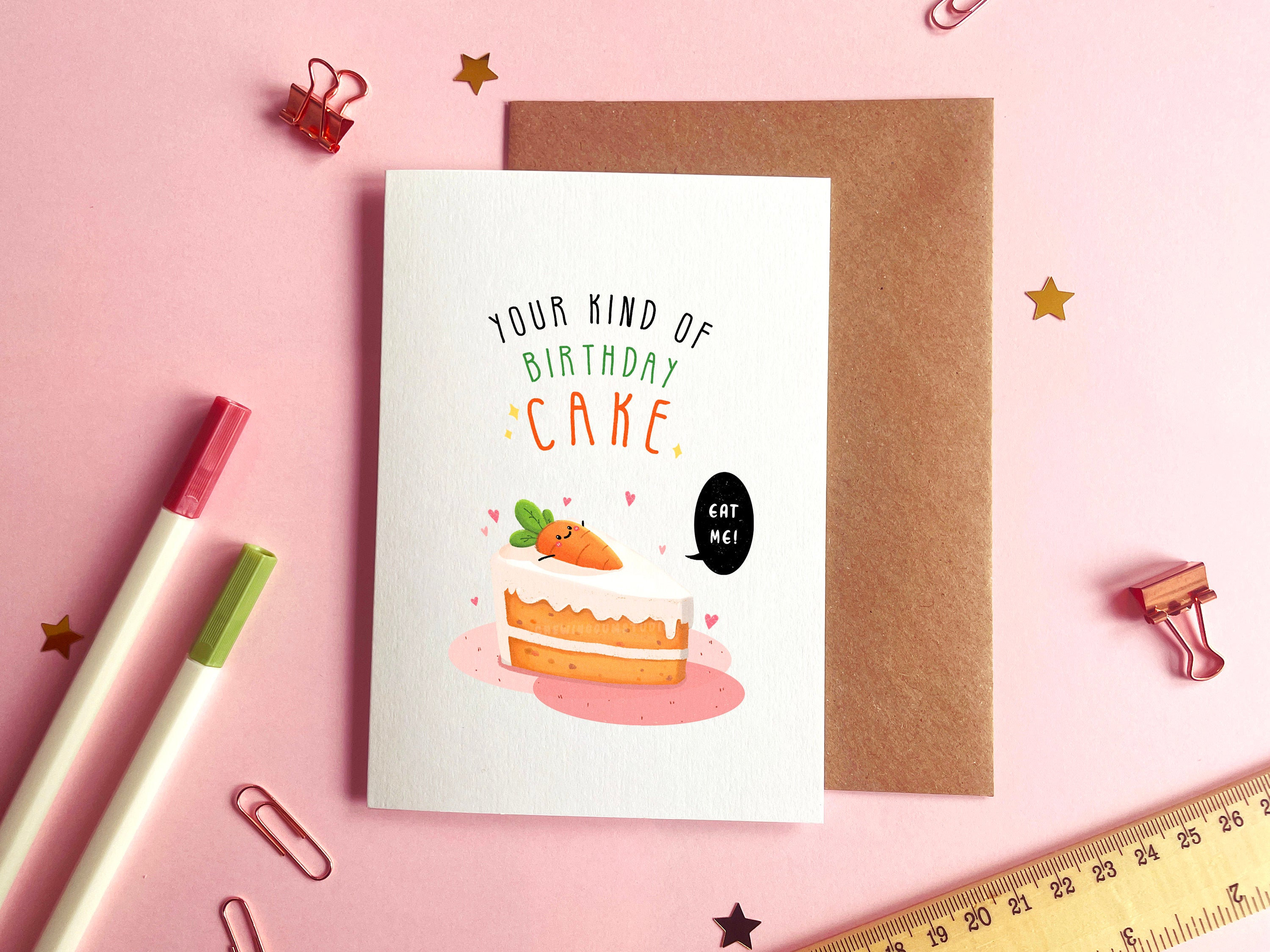 Carrot Cake Birthday Card | Carrot Birthday Card, Birthday Cake Card ...