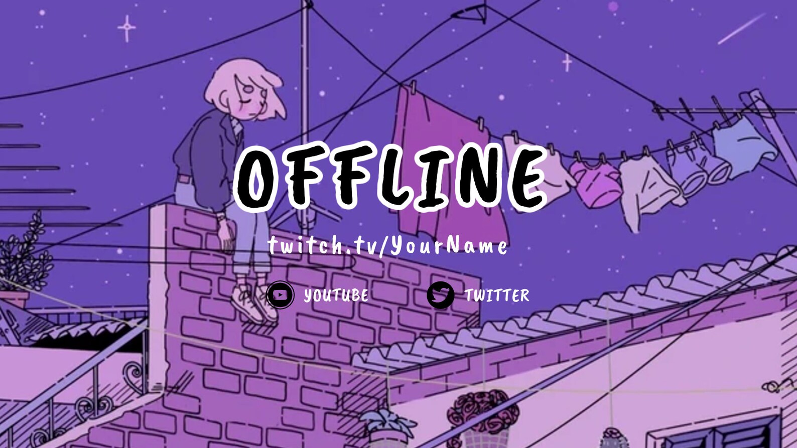Lofi Vibe Profile and Offline Twitch Banners | Etsy