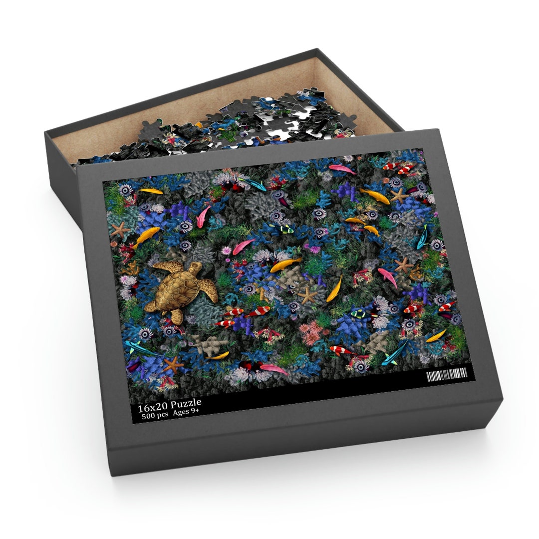 Tropical Ocean Coral Puzzle With an Aquatic Ecosystem as Saltwater Fish ...