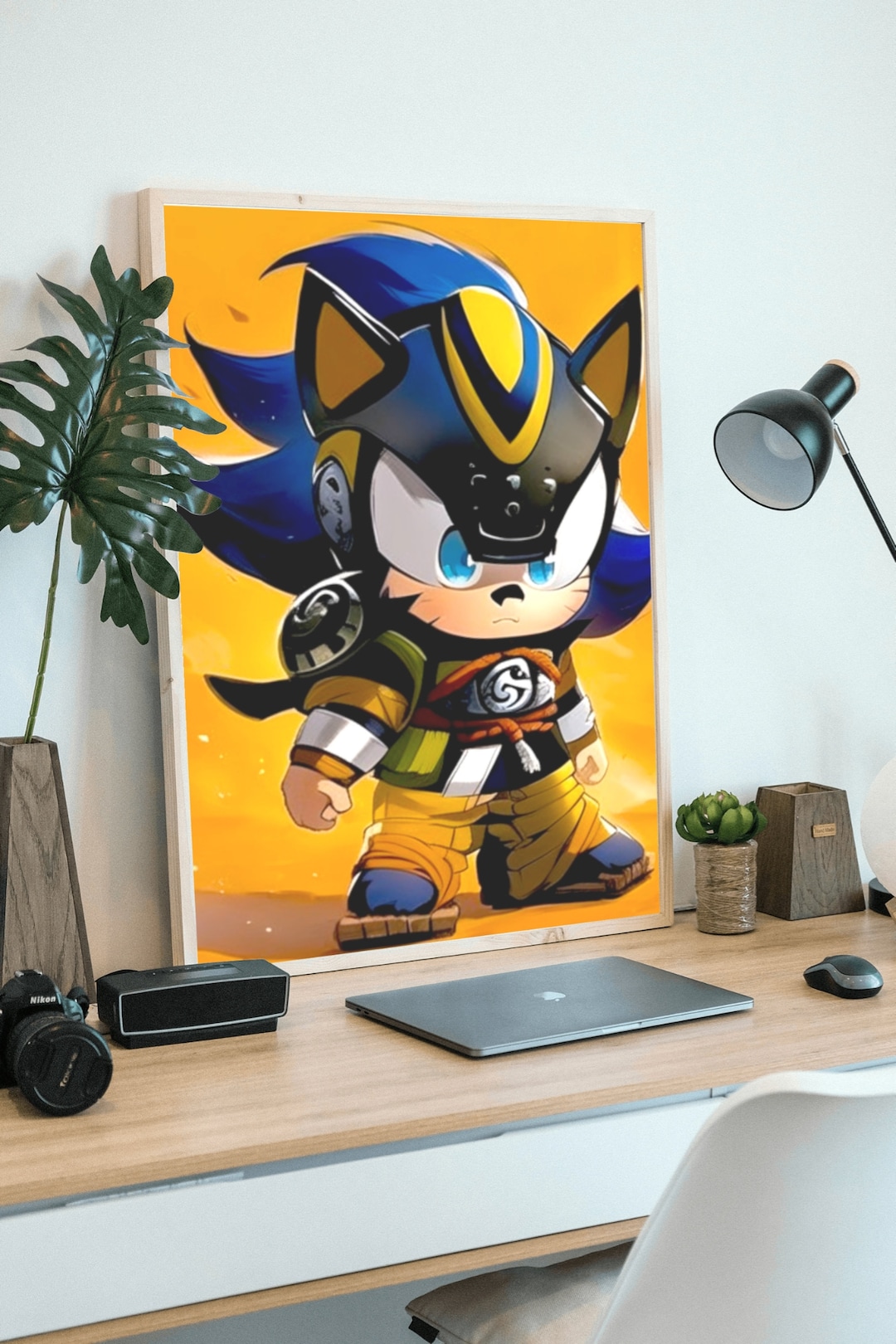 Decorative Illustration Inspired by Sonic X Naruto / Wall Print Art ...