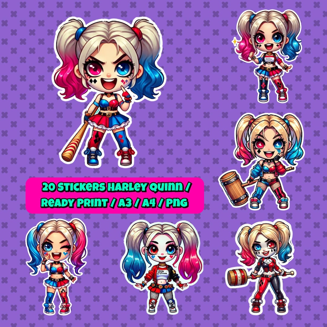 20 Harley Quinn Stickers / Stickers / Harley Quinn / Ready Print / PNG ...