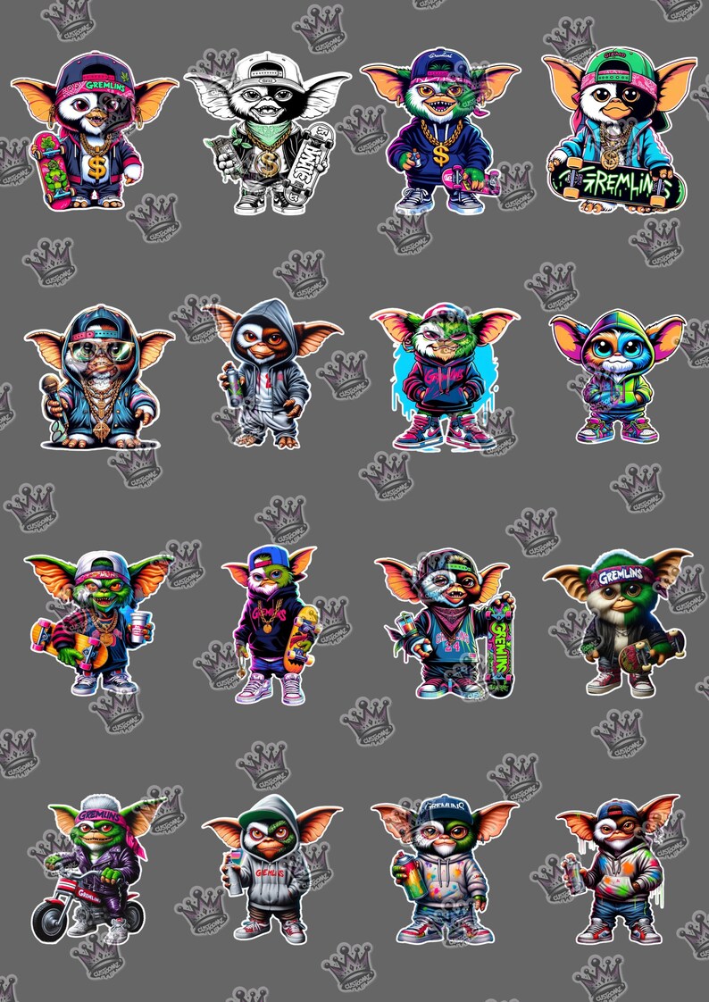 16 Stickers Urban Gremlins / Stickers / Urban Gremlins / Ready Print ...