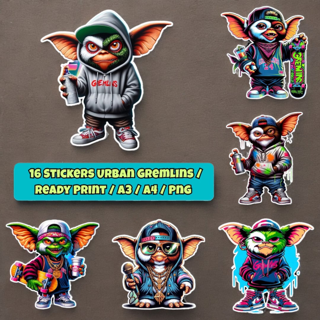16 Stickers Urban Gremlins / Stickers / Urban Gremlins / Ready Print ...