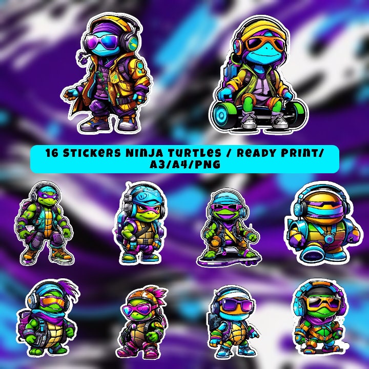 16 Stickers Ninja Turtles / Stickers / Ninja Turtles / Ready - Etsy