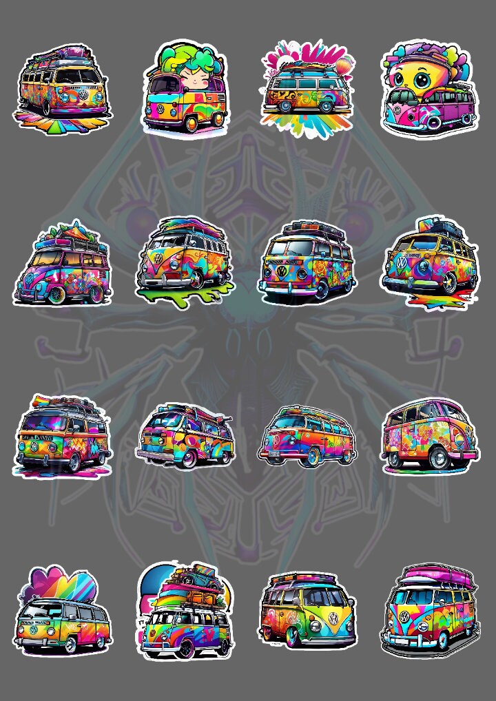 16 Stickers New Wagon / Stickers / Volkswagen / Ready Print / PNG / A3 ...