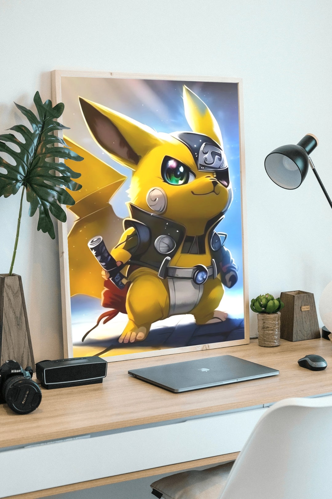 Pikachu X Naruto Inspired Decorative Illustration / Wall Print Art ...