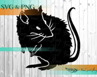 Rats Silhouette Svg Dxf Eps Png Jpg Rat With (Download Now) - Etsy