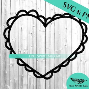 Doily Heart SVG & PNG, Instant Download, Valentine's Day Designs - Etsy