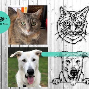 Custom Pet SVG & PNG, Pet Portrait Digital Download Svg File for Cricut ...